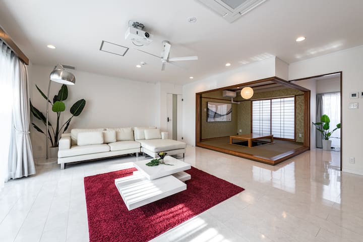 《駐車場２台》10名まで同料金16名宿泊可‼︎ららぽーとまで10分！プロジェクターで映画鑑賞 - Fukuoka