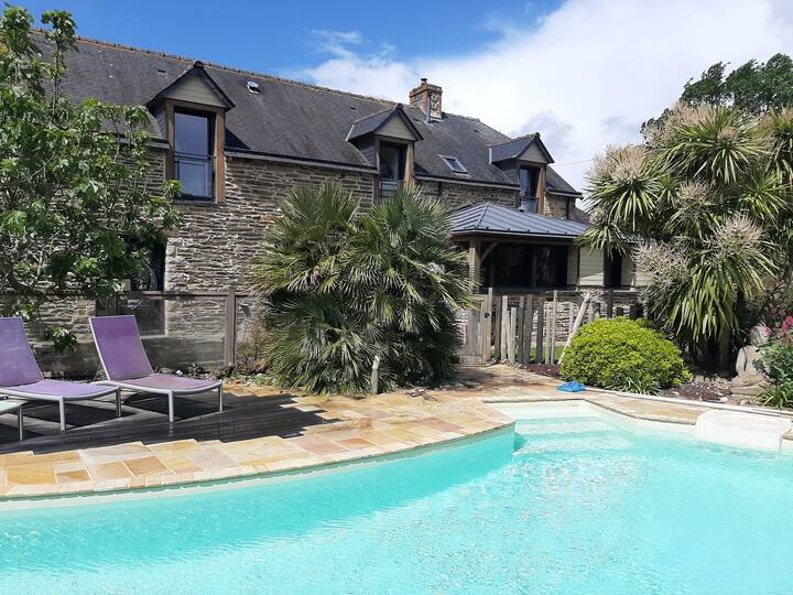 Magnifique Maison  Pierre Avec Piscine 30mn Rennes - Pipriac