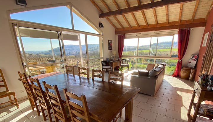 Chambre Orange - Maison D'hôtes Chez Un Vigneron - Fleurie