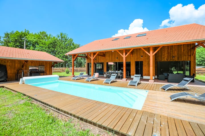 Villa Du Born 4* Piscine Chauffée X 10 Personnes - Landes