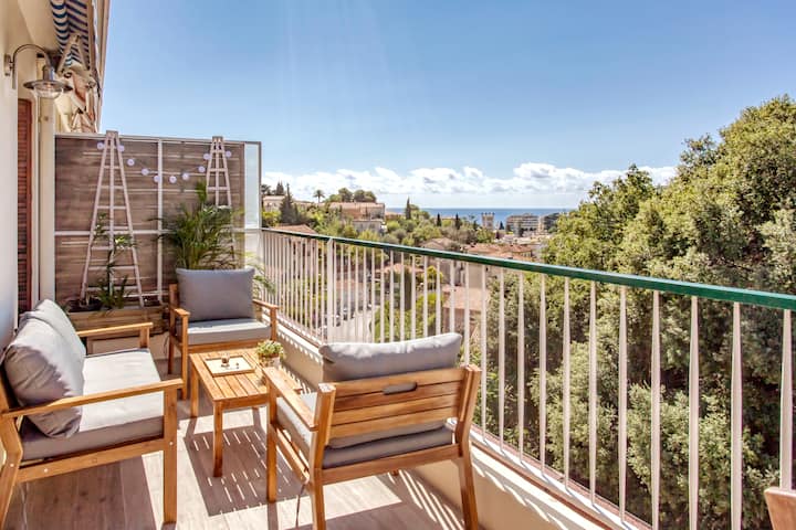 Vue Mer Terrasse 10min A Pied Mer/parking & Clim - Nizza