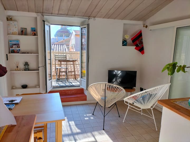 T2 Vieux Nice Dernier éTage Balcon Vue Toits - 빌르프헝슈-슈흐-메흐