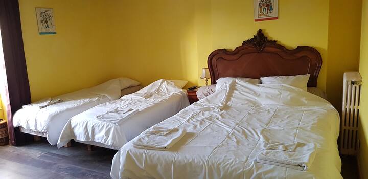 Chambre Quadruple (Jaune) Sdb Privée - Montrichard