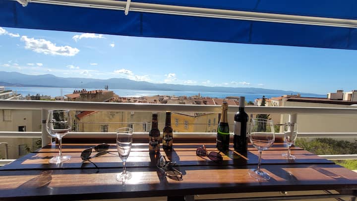 Sea View Ajaccio Gulf, Hyper Center, Private Parking, Elevator, Fiber. - Ajaccio