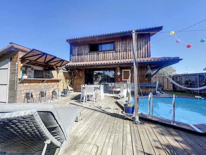 Maison Bois Climatisée, 3 Chambres, 8 Voyageurs - Cap Ferret