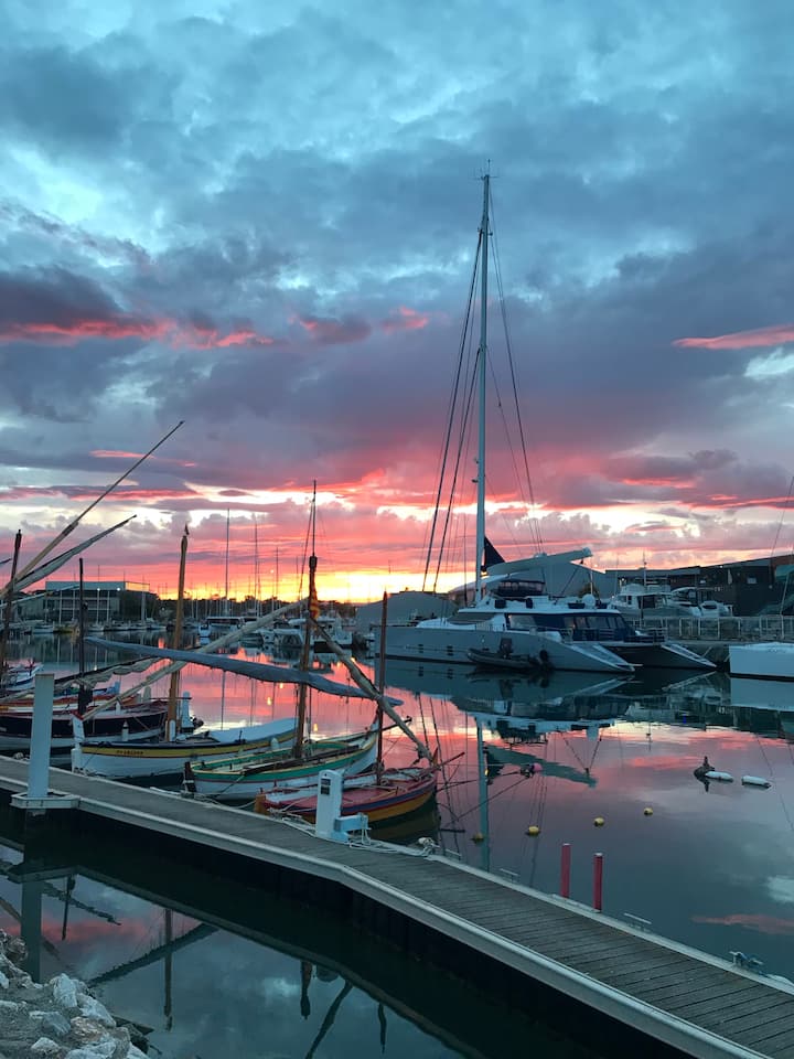Esprit Tranquille - Parking ,Climatisé à La Marina - Sainte-Marie Plage