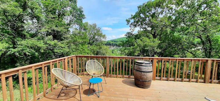 Maison Bois Avec Terrasse Sur Pilotis - Saint-Antonin-Noble-Val