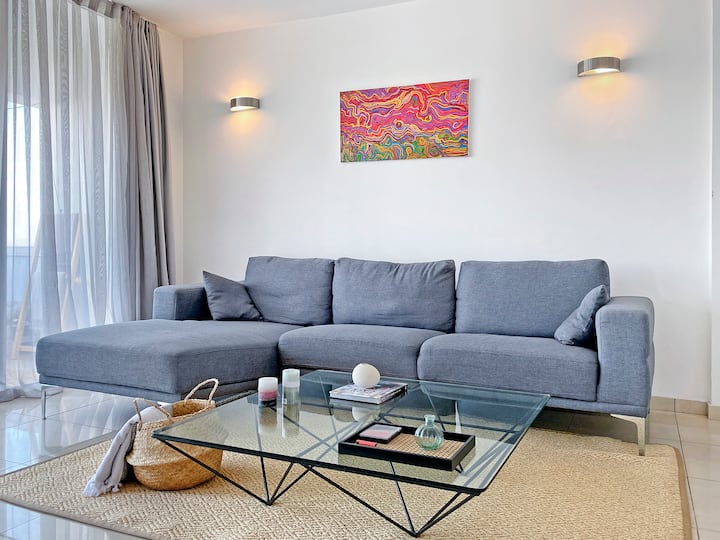 2br Side Seaview Apt In Prime Area 1 Min From Sea - 拉納卡