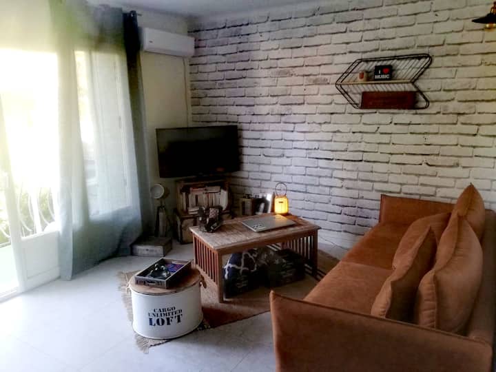 Bel Appart Style Indus 2 Pers, 2è Ligne, 50m Plage - Palavas-les-Flots