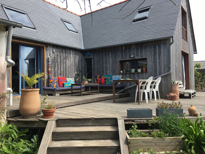 Maison Spacieuse Avec Grande Terrasse Vue Mer - Plozévet