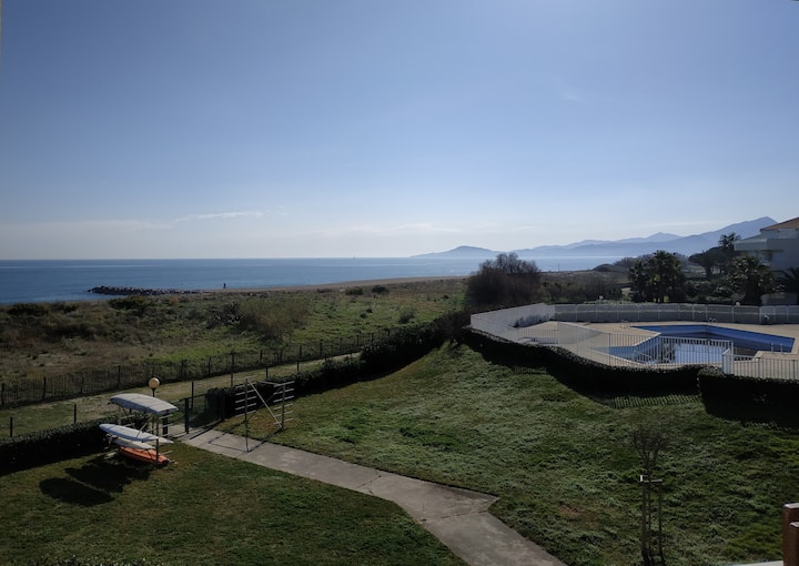 Appartement Vue Mer Et Piscine - Plage de Saint-Cyprien