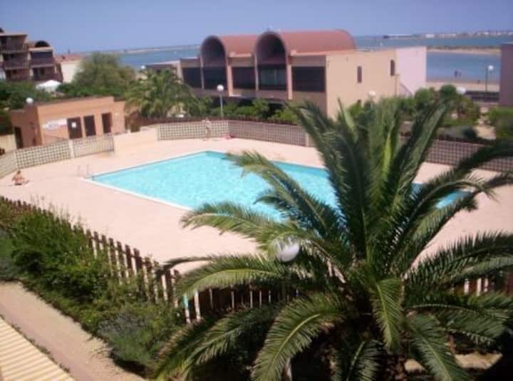 Studio Neuf 4 Pers, Piscine,    Plage, Parking. - Gruissan