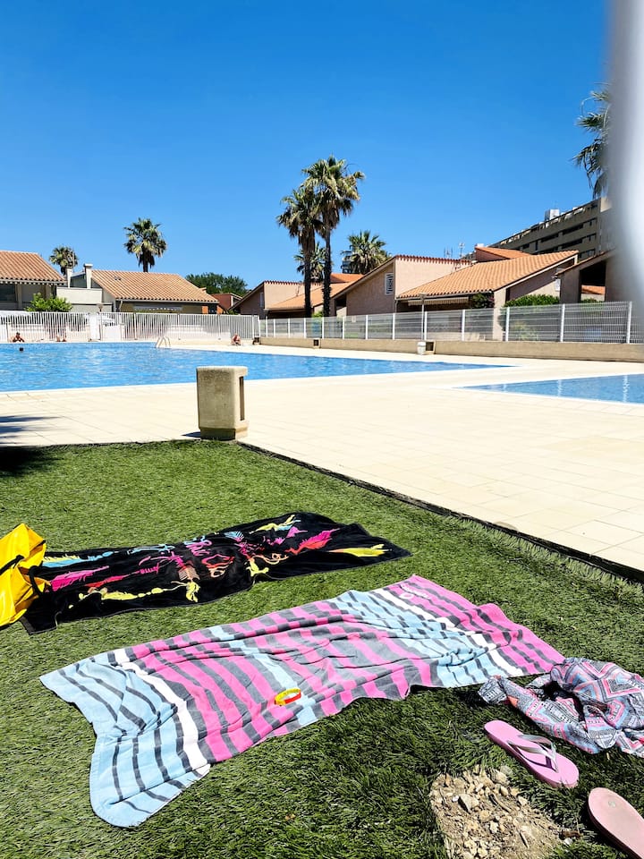 Bel Appartement Avec Piscine Et Tennis Au Port - Saint-Cyprien Plage