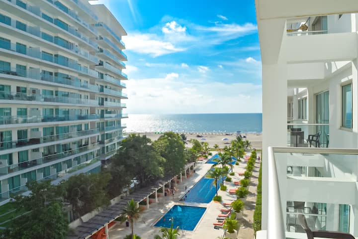 Vista Al Mar, Balcón | Acceso Directo A Playa - Cartagena, Colombia