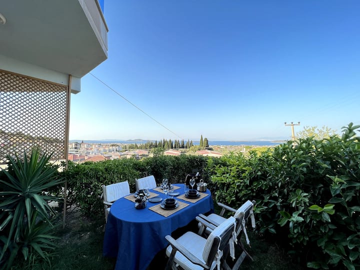 Chill Getaway 1+1 W Sea View + Garden+kingsize Bed - Urla