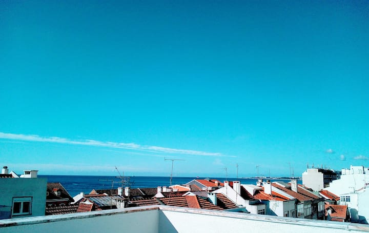 Terrasse Sur Le Toit Vue Panoramique Sur La Mer - Oeiras