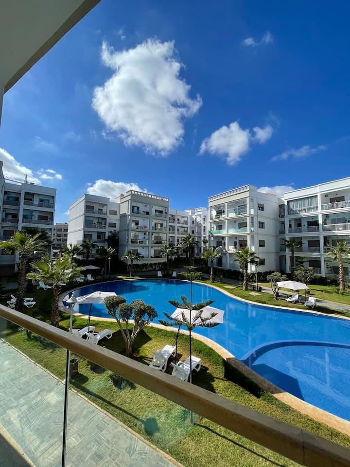 Superbe Appartement  Vue Sur Piscine Et Verdure - Maroc
