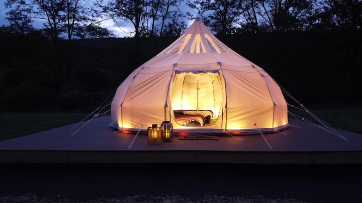 Luxury Glamping Yurt At River Mountain-near Lodge - Buchanan State Forest, Clearville
