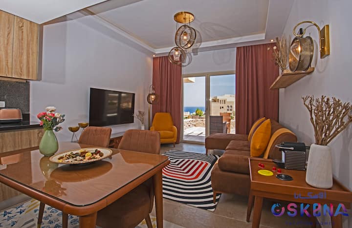 Wake Up Full Red Sea View -Two Bedroom In Azzurra - Hurgada