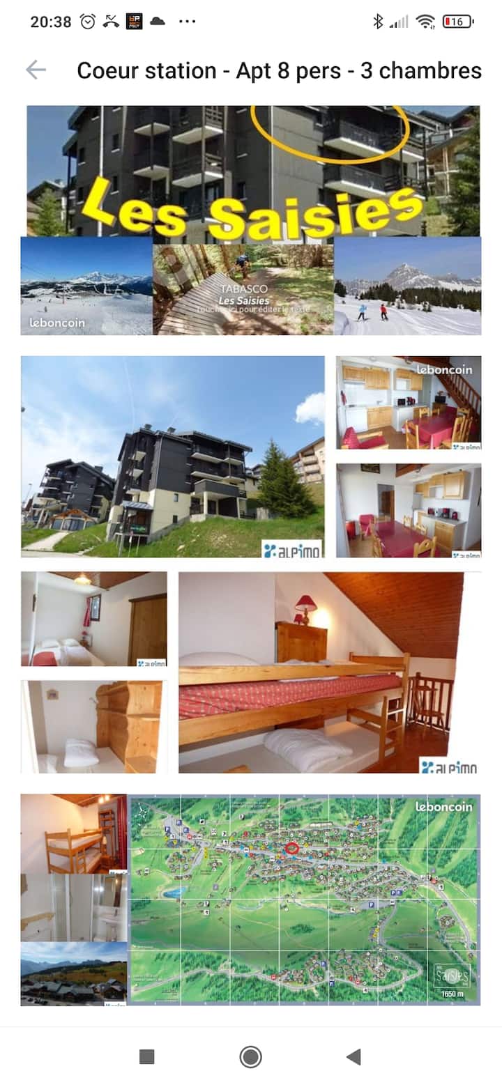 Apt 8 Personnes 3 Chambres Centre Station 51 M2 - Hauteluce - Les Saisies