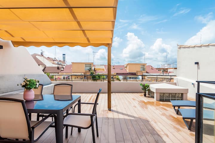 Big Terraze Front Beach&port 5 Pax Wifi - Valencia