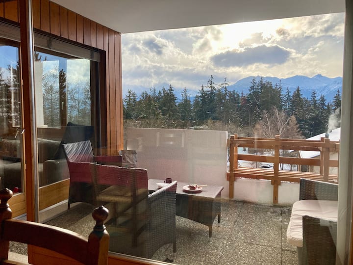 Sun Bathed Apartment With Balcony Over The Alps - Vercorin