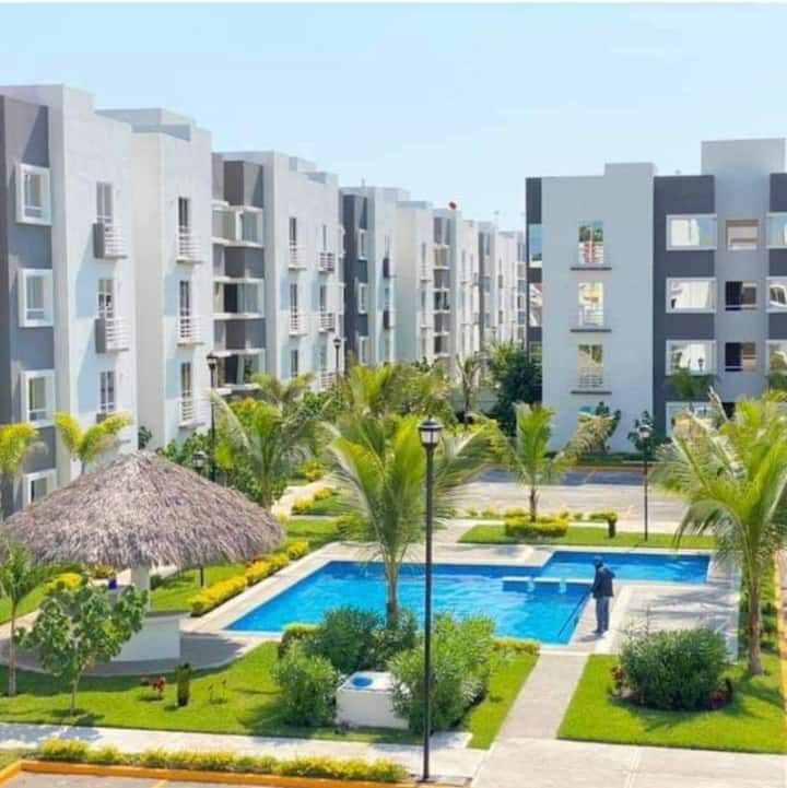 Departamento En Condominio Con Alberca - Costa Dorada