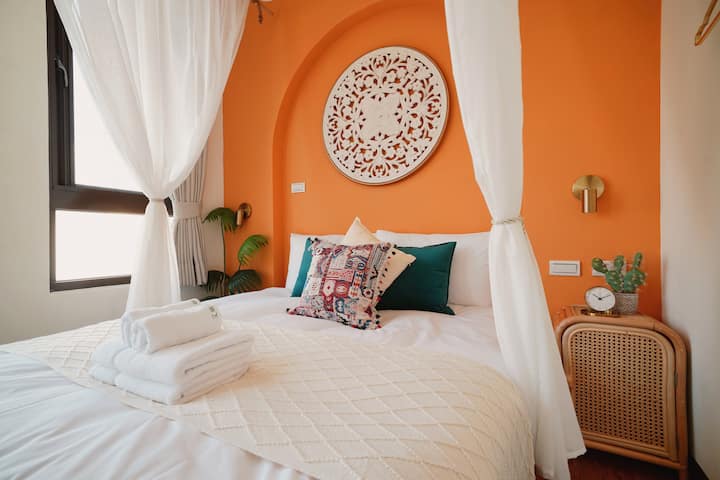 ▲窄巷子民宿-南洋渡假風-高級雙人房｜近海安路.國華街 - Taiwan