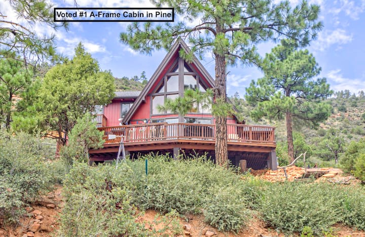 Hilltop Aframe Cabin With Loft & Views, Views! - Strawberry, AZ