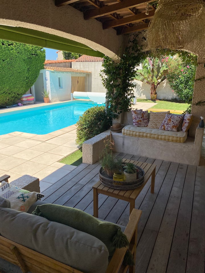Cosy Villa Avec Piscine Privée. - Carnon