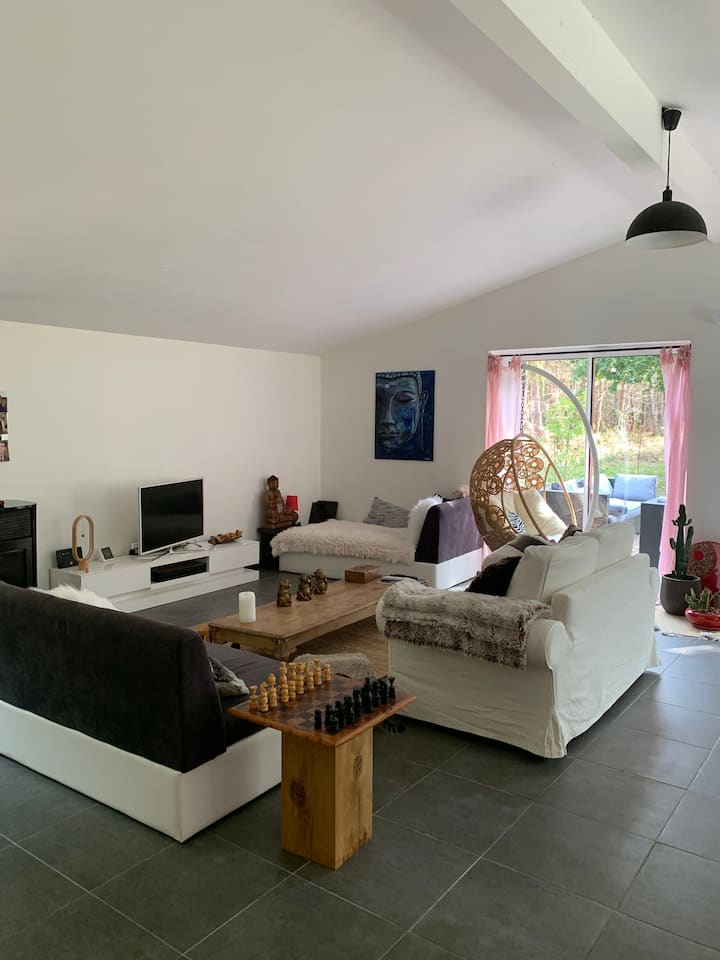 Chambre Style Chalet Cocooning Avec Piscine & Bois - Hourtin