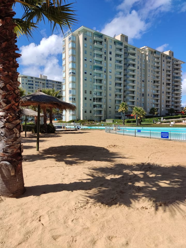 Hermoso Departamento Con Piscina, Laguna ,Cancha De Baby ,Juegos Infantiles - Algarrobo