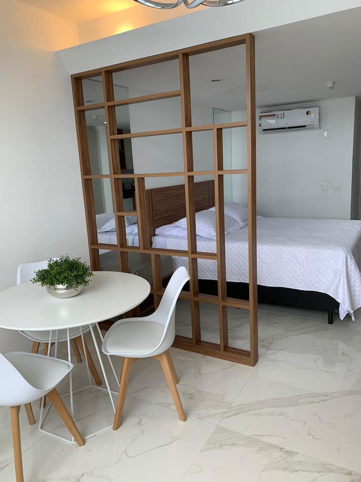 Flat Marina Vitória - Vista Para O Mar - Barra