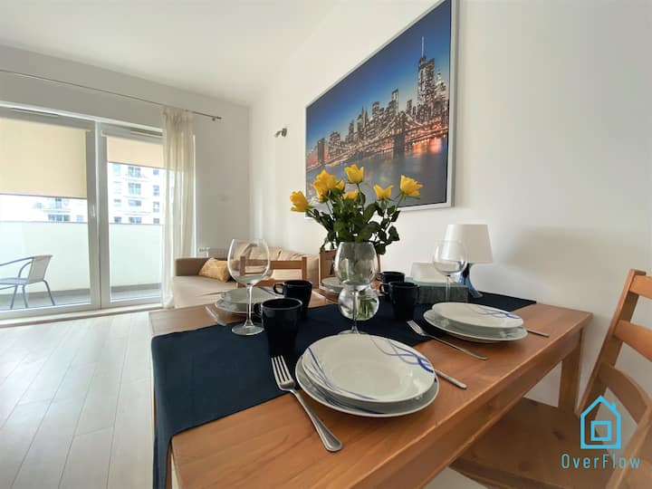 Milky Apartment With Balcony - 3 Km To Baltic Sea - Gdańsk