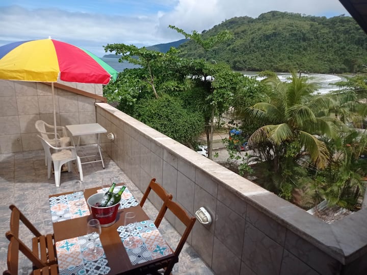 Cobertura Com Churrasqueira Em Frente A Praia! - Ubatuba