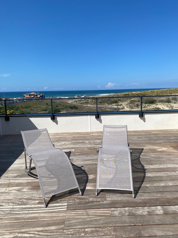 Superbe Appartement Vue Sur Mer Rooftop Terrasse - Lacanau Océan