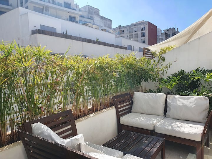Terrace Cosy Gauthier 1or 2 Bedrooms With Ac - Casablanca