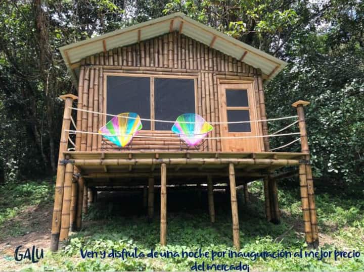 Cabaña En Guadua Dentro Del Bosque Galu - Sasaima