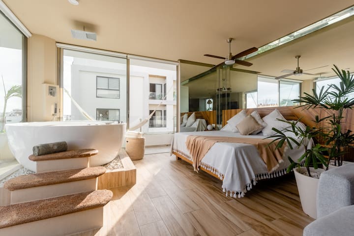 Loft Hermoso Con Jacuzzi Y Vista Al Mar Caribe!!! - Playa del Carmen