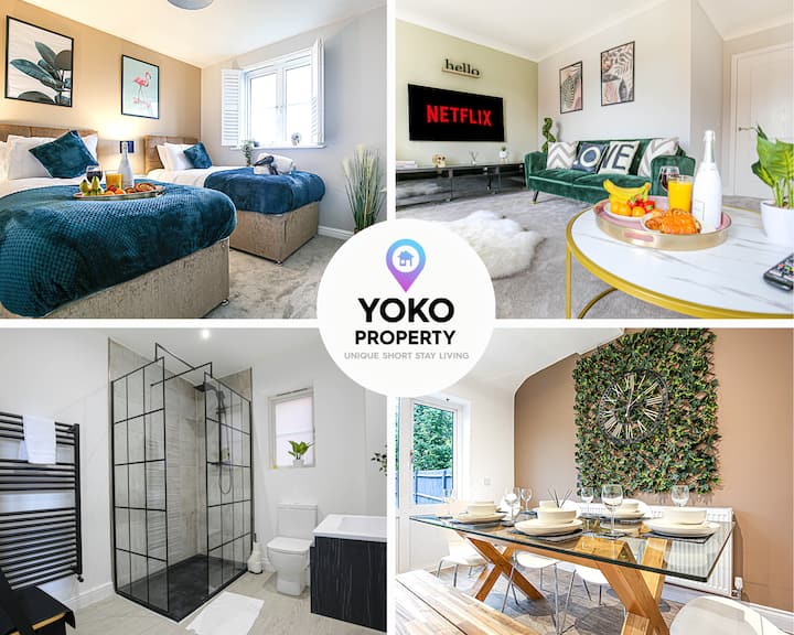 🌟Redwald House-sleeps 12 W/ Free Parking&netflix🌟 - Bedford