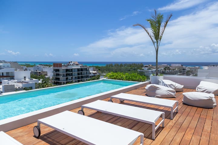 Kumaru/1bd/2pax/groundfloor/roof Top/750m F/beach - Playa del Carmen