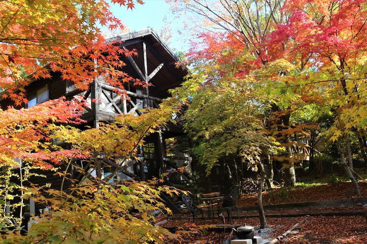Whole House Rental広い紅葉庭高原別荘、黒川温泉街1.５キロ、bbqグリルあり - Kusu District