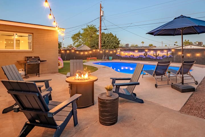 Backyard Oasis~safe Area~king Bed~heated Pool~golf - Tempe, AZ