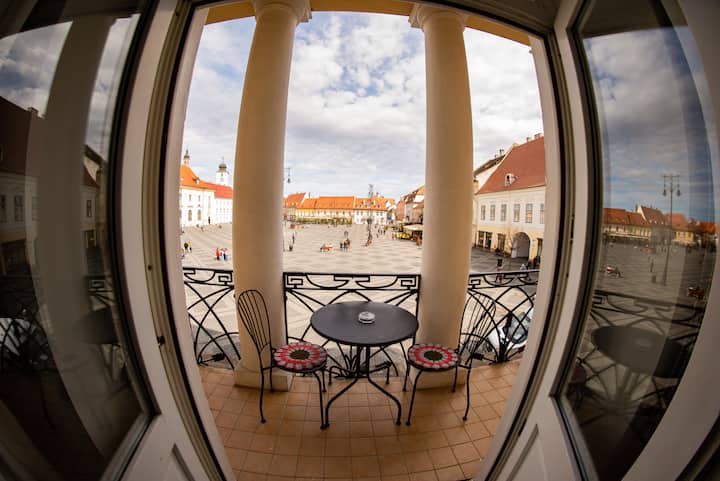 Sibiu Main Square Balcony View - Sibiu