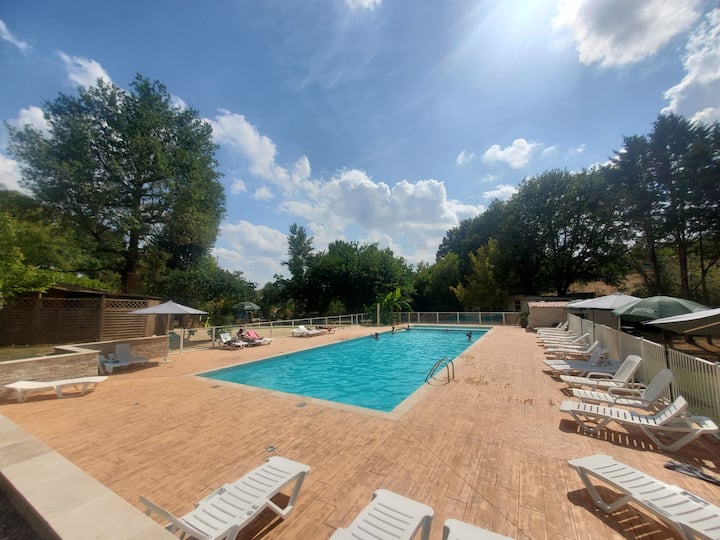Mobil- Home- Piscine-camping -Nature- Le-valenty - Fumel