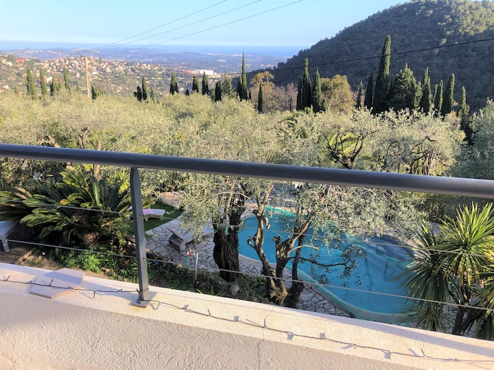 Villa Vue Mer Et Oliviers - 그라스