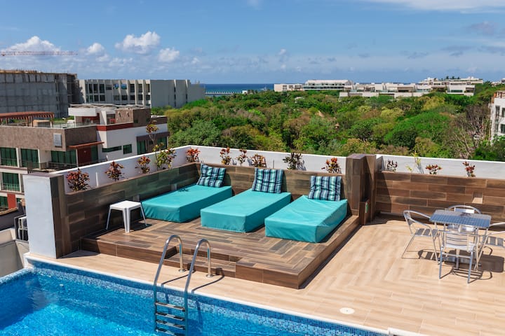 Modern Rooftop Oasis: Close From 5th Av & Beach - Playa del Carmen