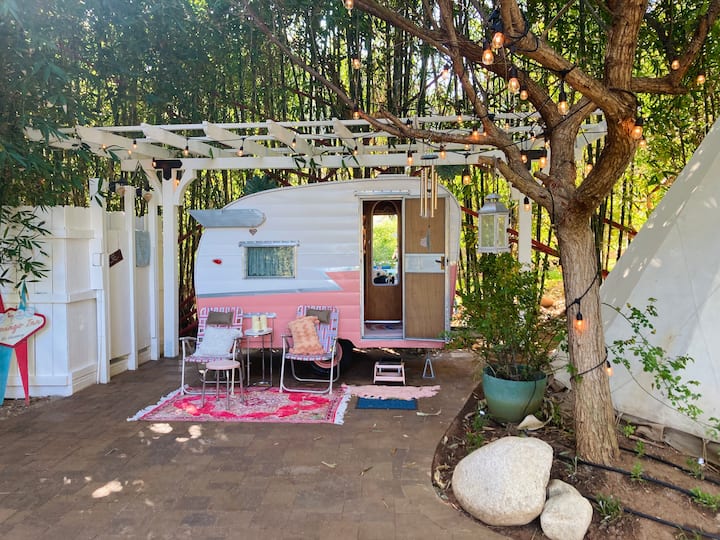 Vintage Pink Shasta Trailer W/tipi&outdoor Kitchen - Bonsall, CA