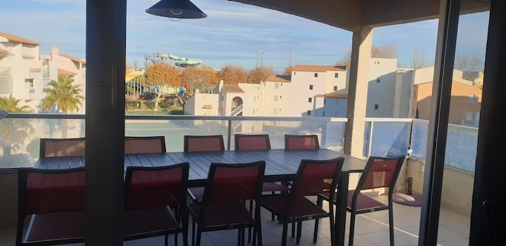 New Appart Clim 2024, 3chb, Piscine, Tennis,garage - Vias