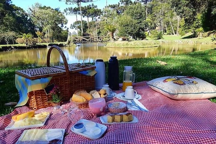 Chalé Orquidea :  Lareira, Hidro, Vista Lago - Gramado